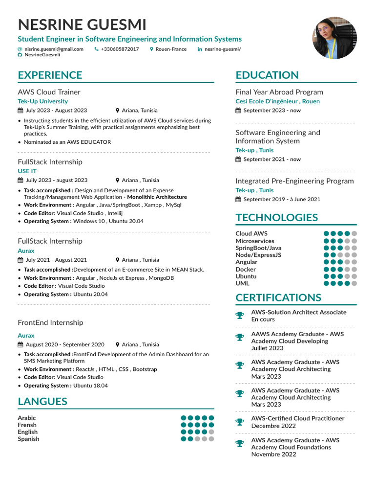 English CV 1694895301 | PDF | Cloud Computing | Computer Programming