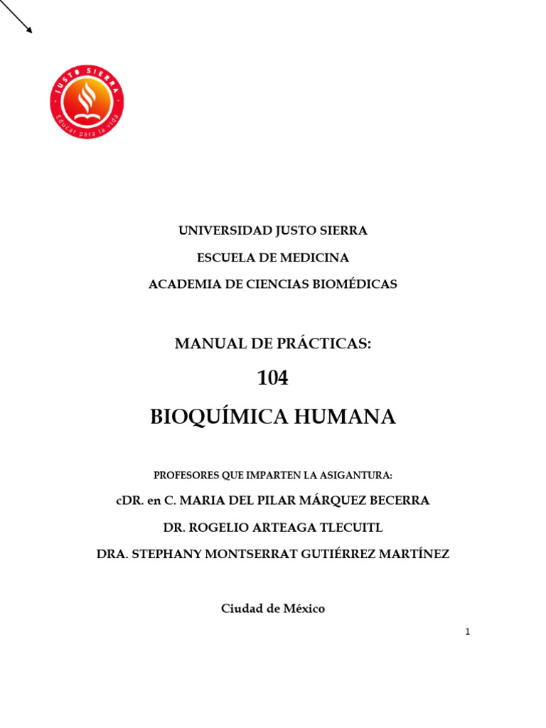 Manual de Bioquimica Humana 2023 - 2 | PDF | Sangre | Enzima