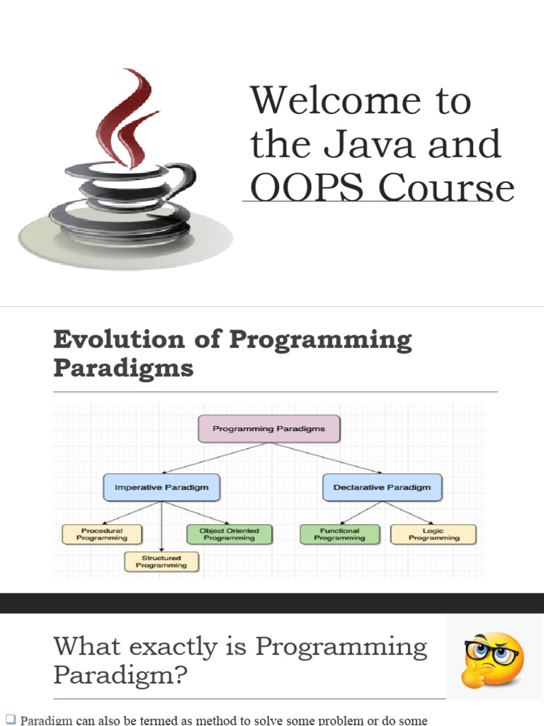 Welcome To The Java And Oops Course Pdf Java Virtual Machine Java Programming Language