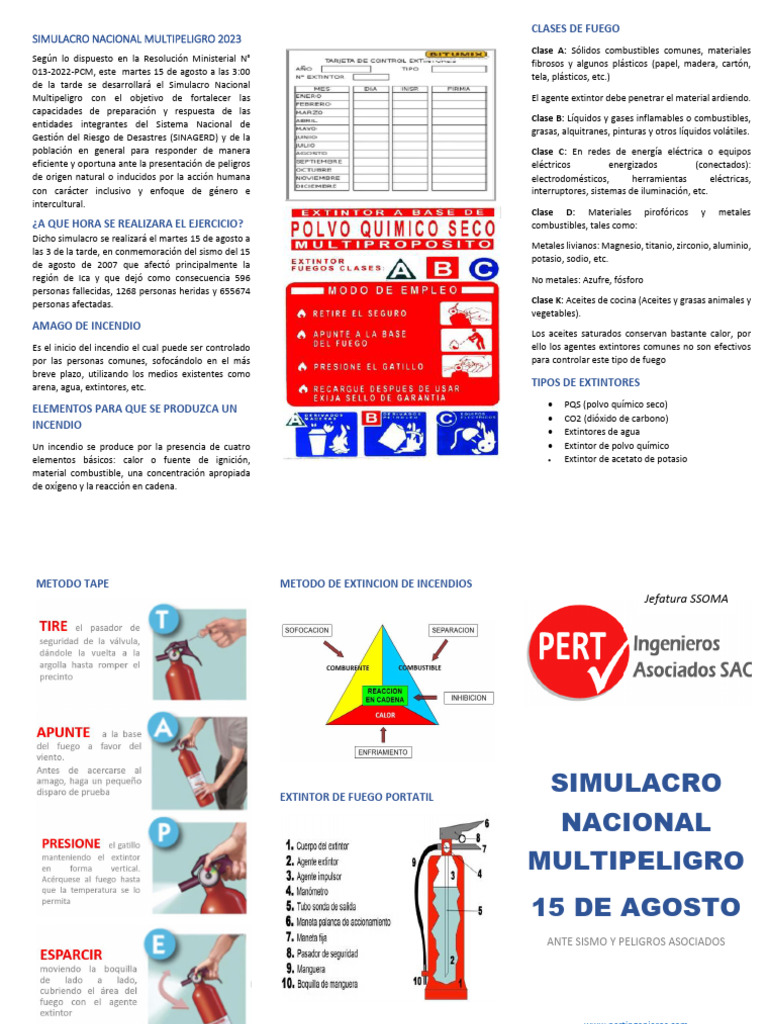 Triptico Simulacro Multipeligro 2 | PDF | Incendios | Agua