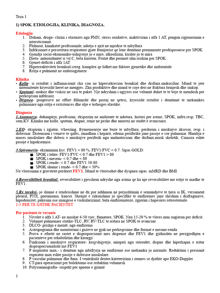 Pneumonologji Permbledhje Mjekesi e Pergjithshme | PDF