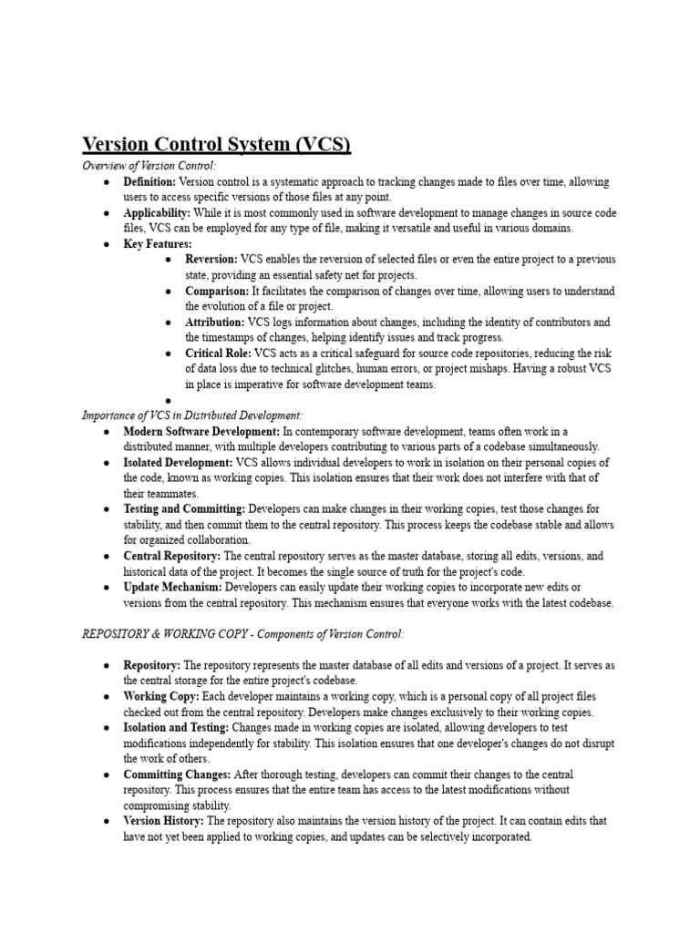 Version Control System (VCS) IN DEVOPS | PDF | Version Control ...