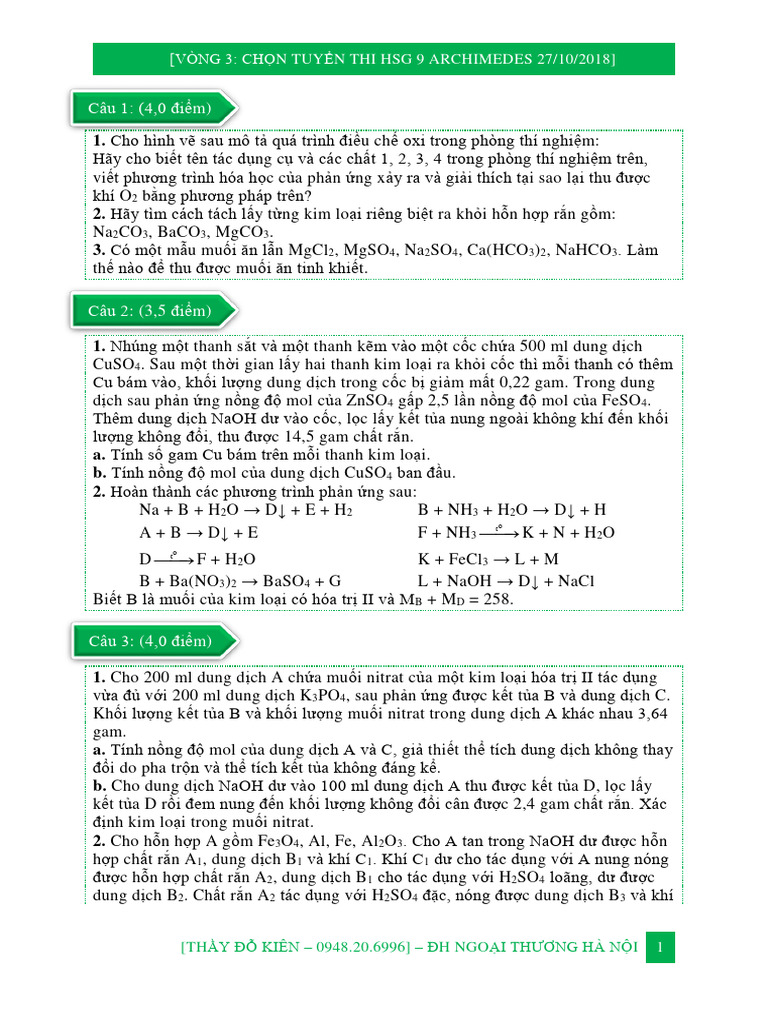 Vong 3 HSG 9 Archimedes | PDF