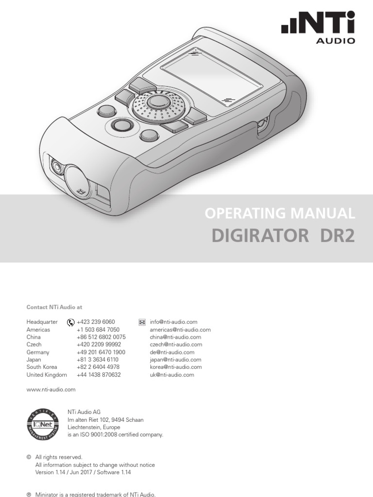 Digirator DR2 Manual | PDF | Sampling (Signal Processing) | Power Supply