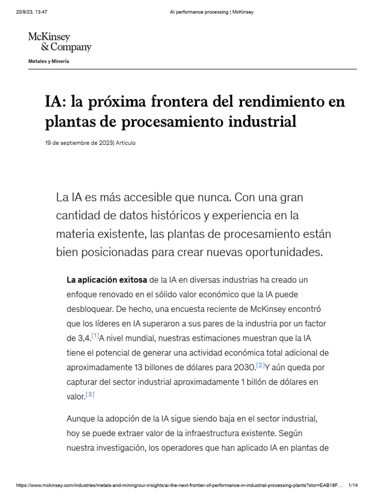 AI Performance Processing - McKinsey | PDF | Inteligencia artificial ...