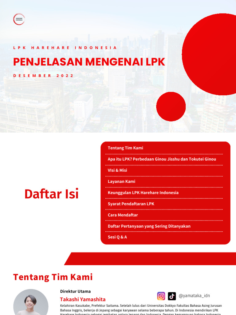 Materi Penjelasan LPK Harehare Indonesia | PDF