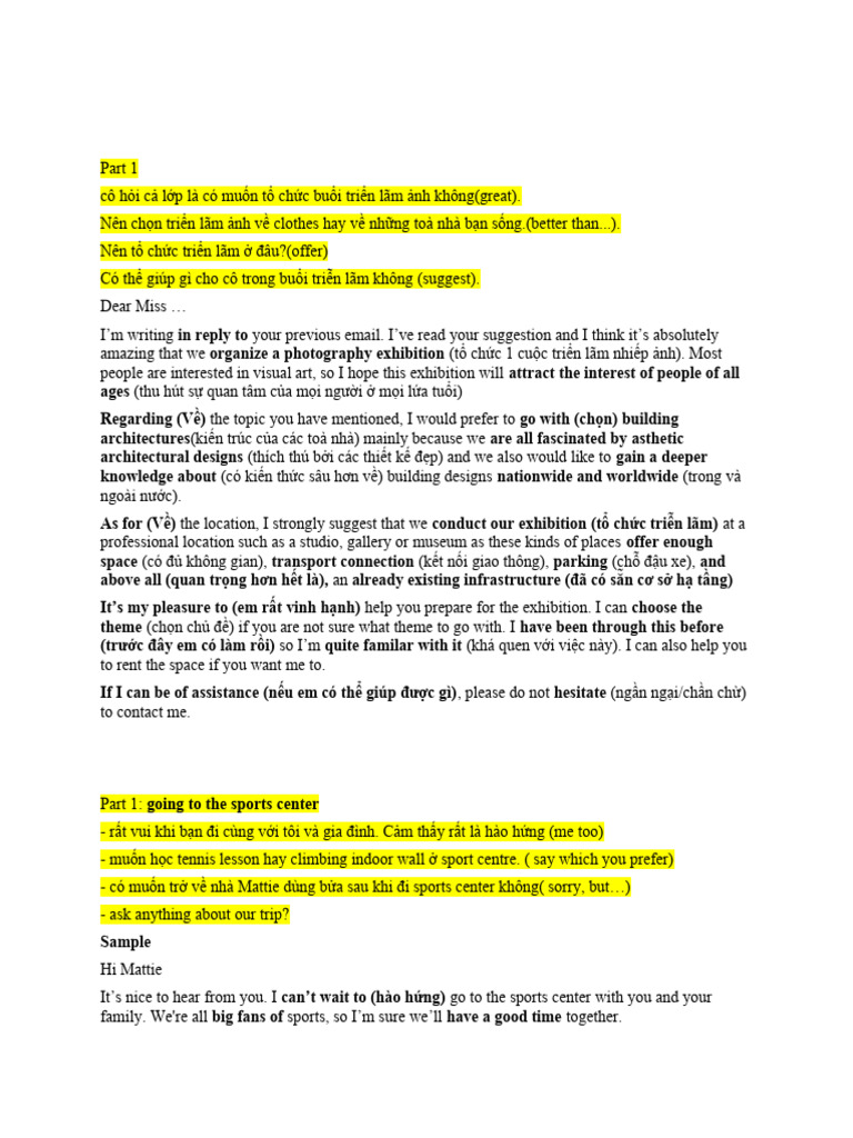 Part 1 Writing Review | PDF