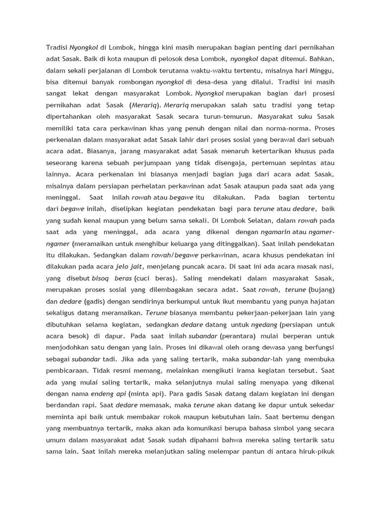 Tradisi Merarik | PDF