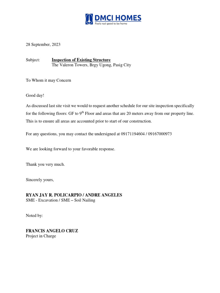 Letter To SMDC 9.28 | PDF