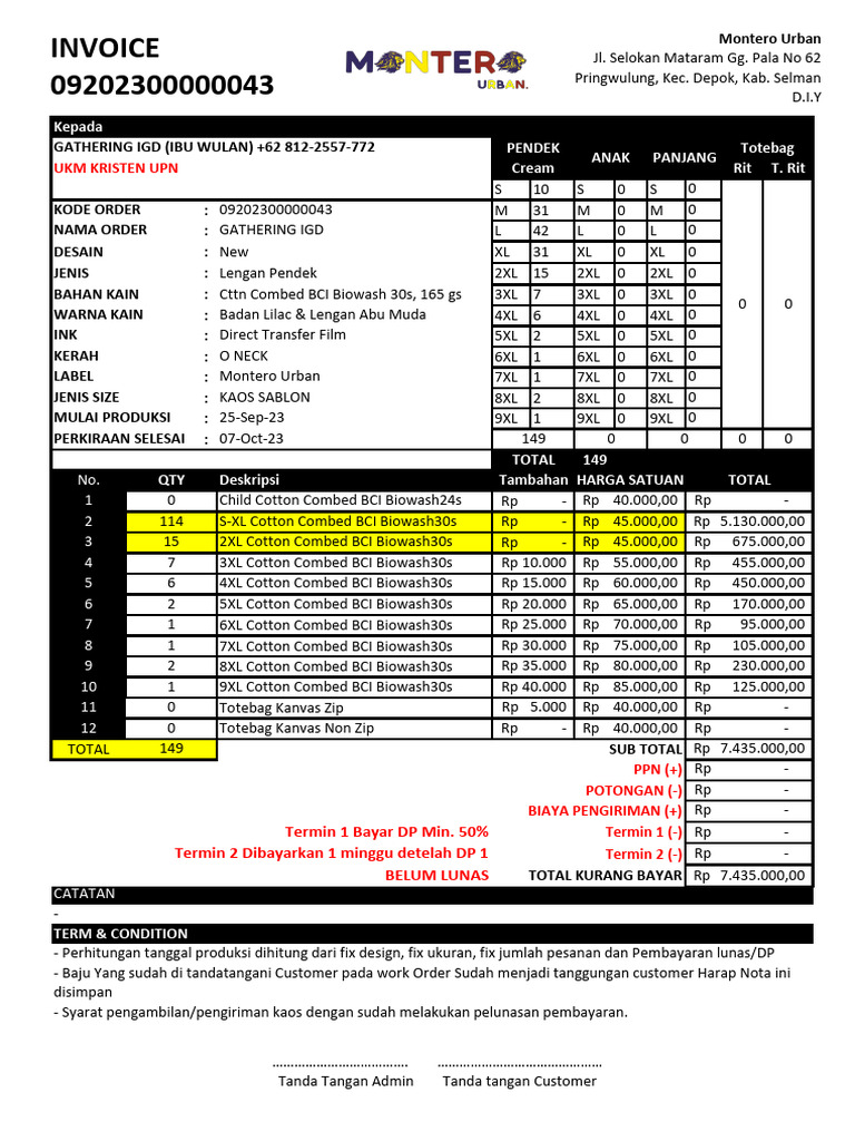 Invoice GATHERING IGD | PDF