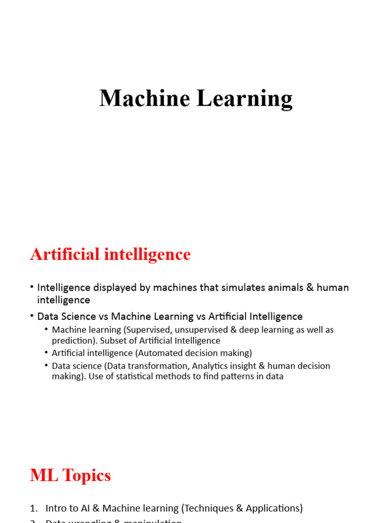 Machine Learning Presentation | PDF | Machine Learning | Artificial ...