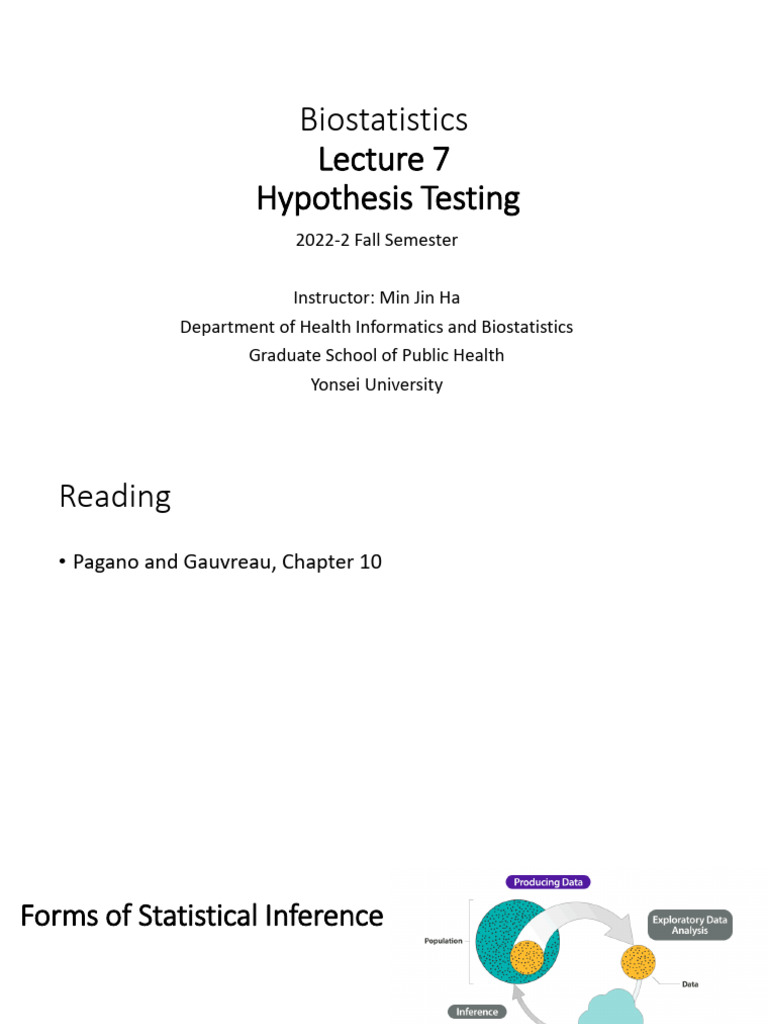 W7 Lecture7 | PDF | Null Hypothesis | P Value