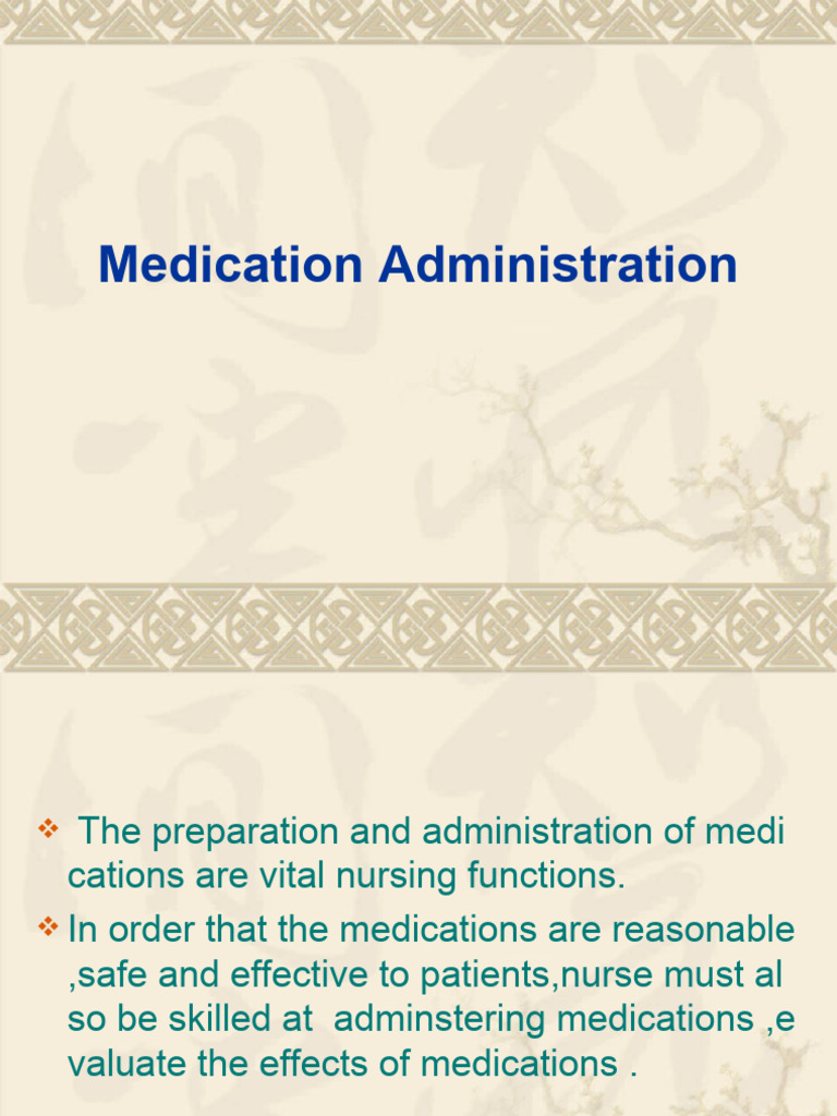 Medication Administration | PDF | Injection (Medicine) | Pharmaceutical Sciences