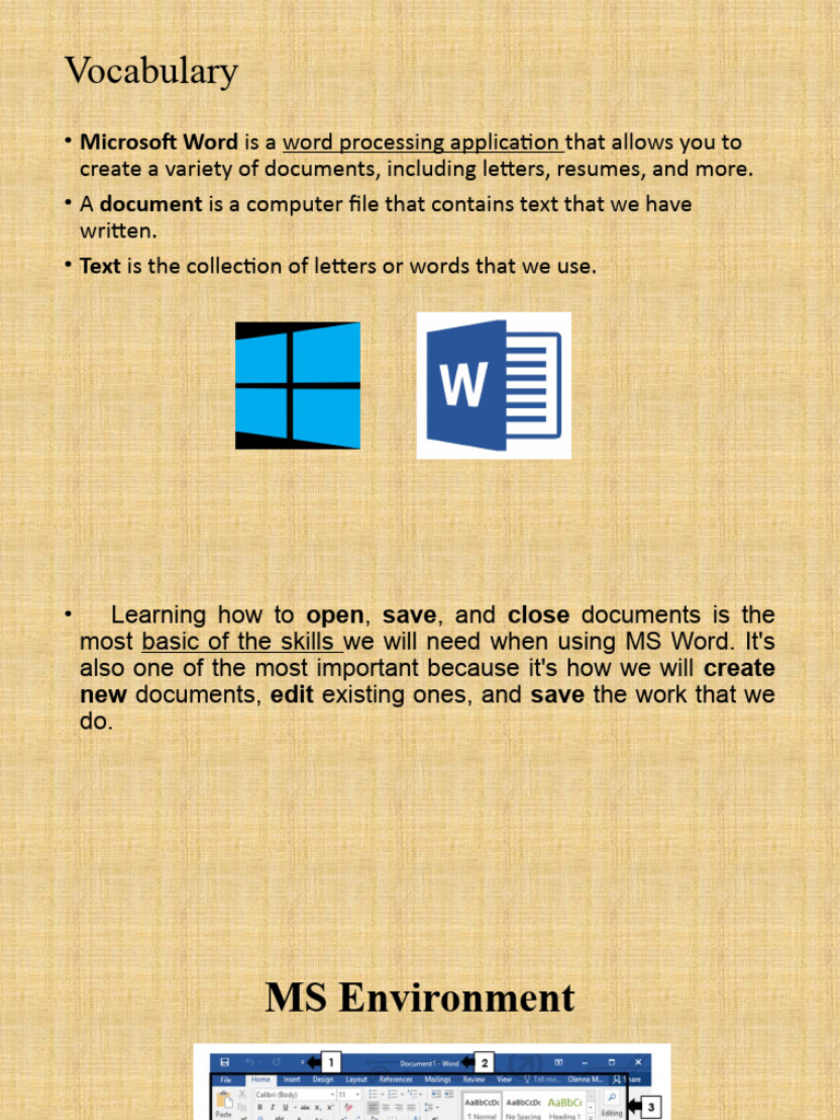 Intro MS Word | Download Free PDF | Microsoft Word | Window (Computing)