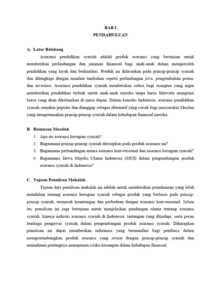 Asuransi Kerugian Syari'Ah | PDF | Bisnis