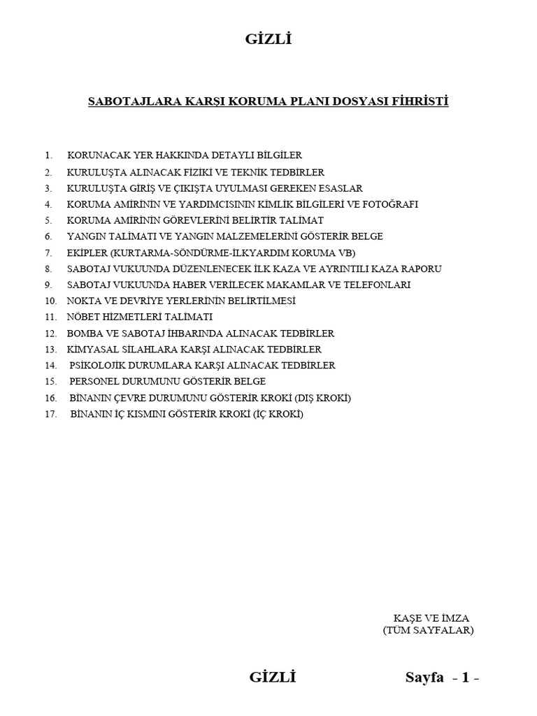 Örnek Sabotaj Planı | PDF