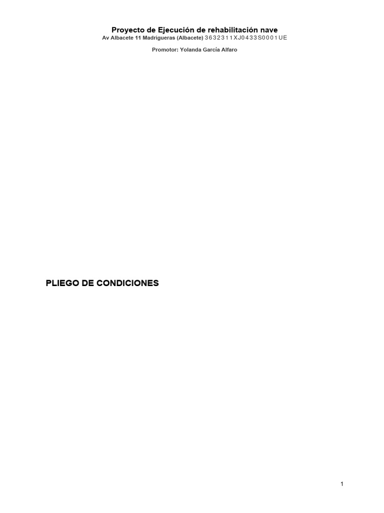 Pliego de Condiciones | PDF | Hormigón | Fundación (Ingeniería)