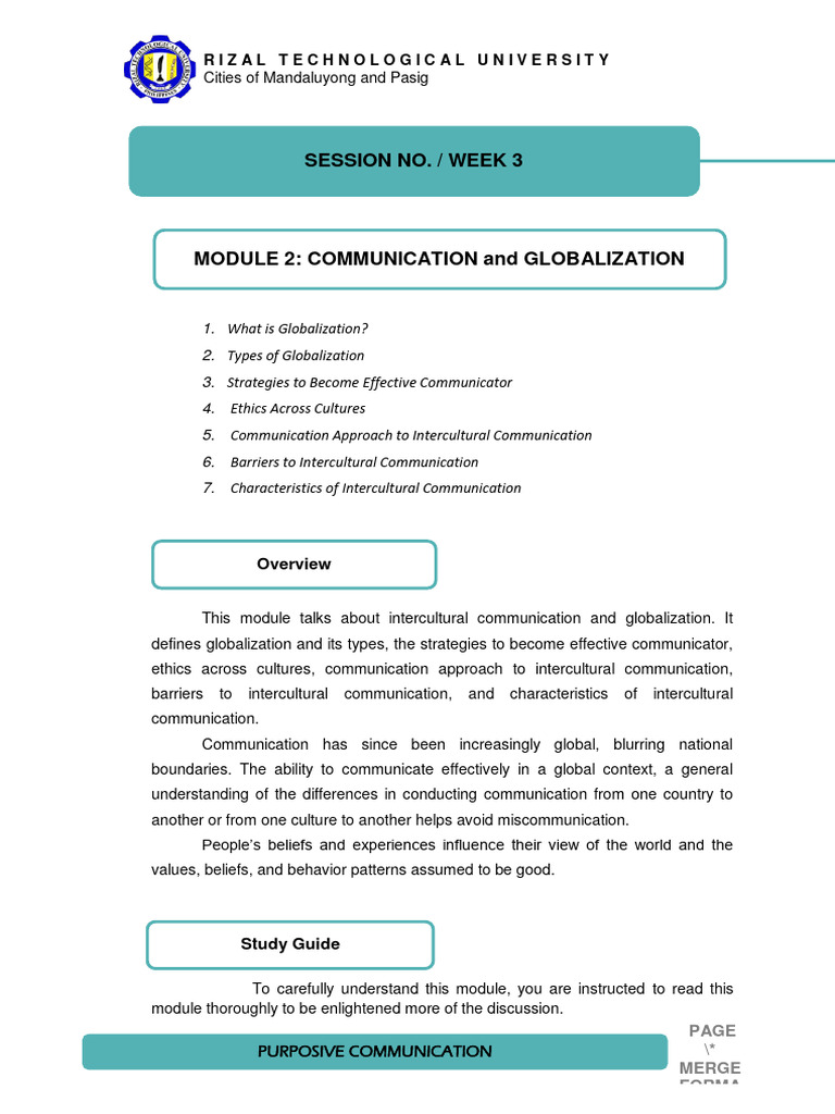 Module 2 - Purposive Communication | PDF | Communication | Cross Cultural Communication