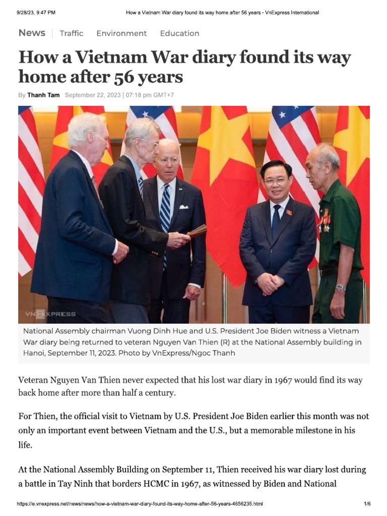 How A Vietnam War Diary Found Its Way Home After 56 Years | PDF