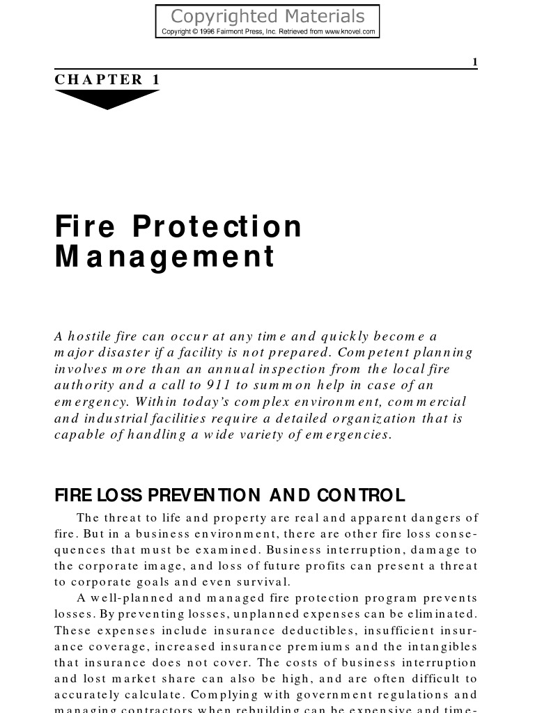 Fire Protection Management | PDF | Firefighter | Risk Management