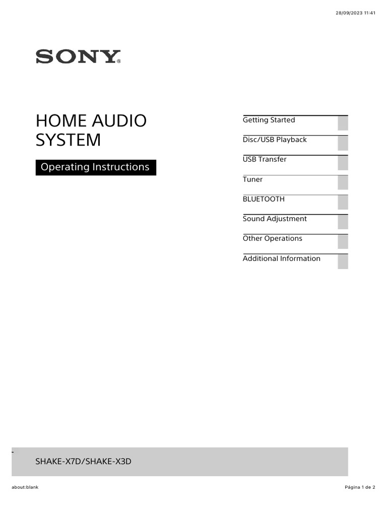 SHAKE-X7D/X3D Audio System Guide | PDF