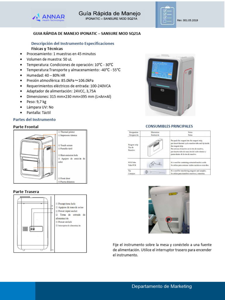 Guia Rapida Equipo Iponatic Sansure | PDF | Reacción en cadena de la ...