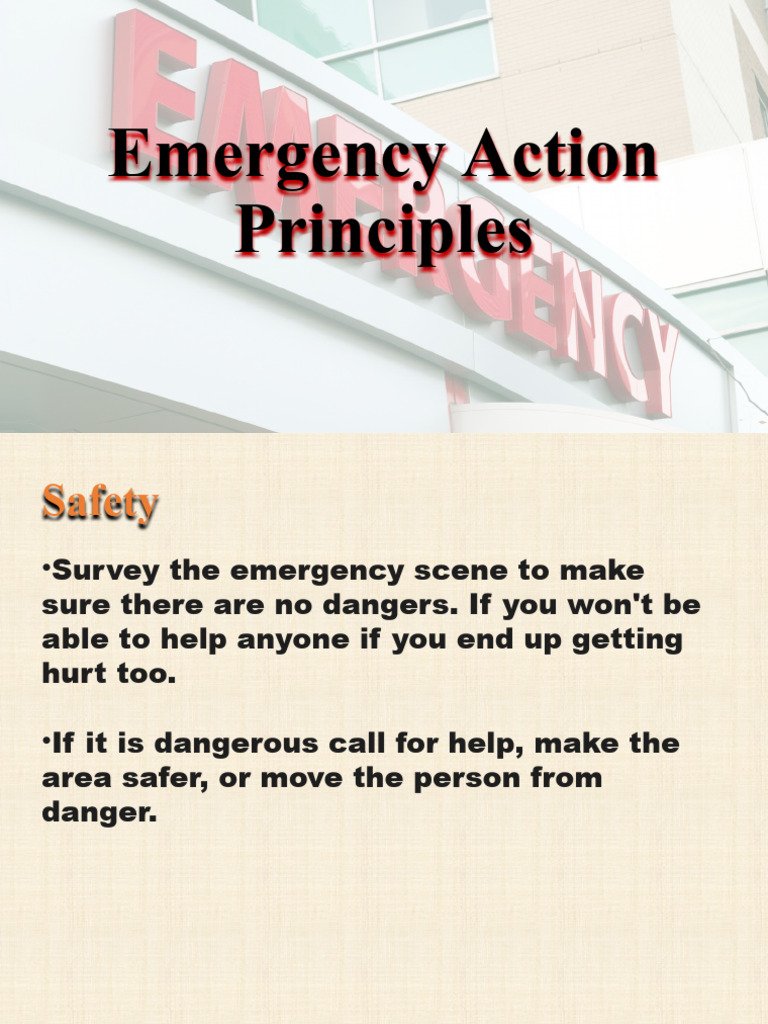 Emergency Action Principles Overview | PDF | Cardiopulmonary ...
