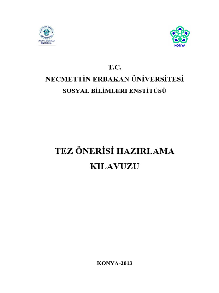 Tez Önerisi Yazım Kılavuzu | PDF