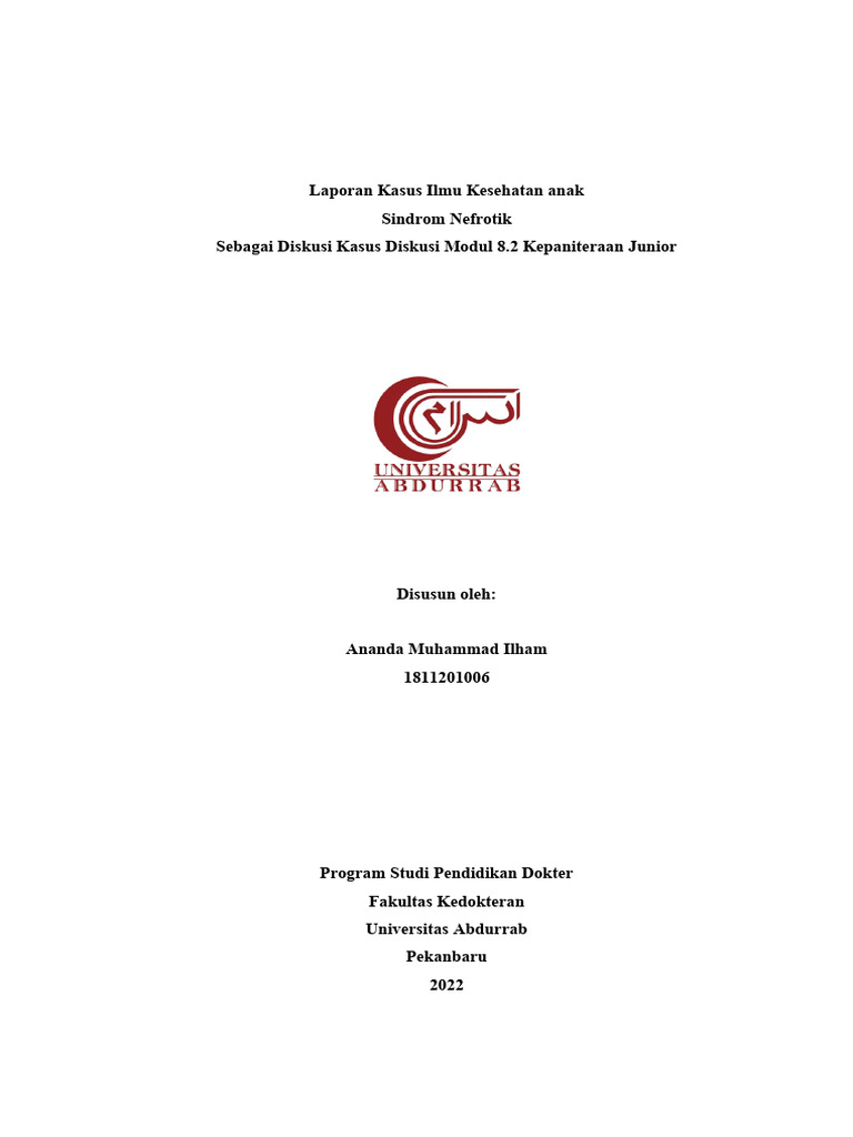 LAPKAS Ananda Muhammad Ilham Revisi | PDF