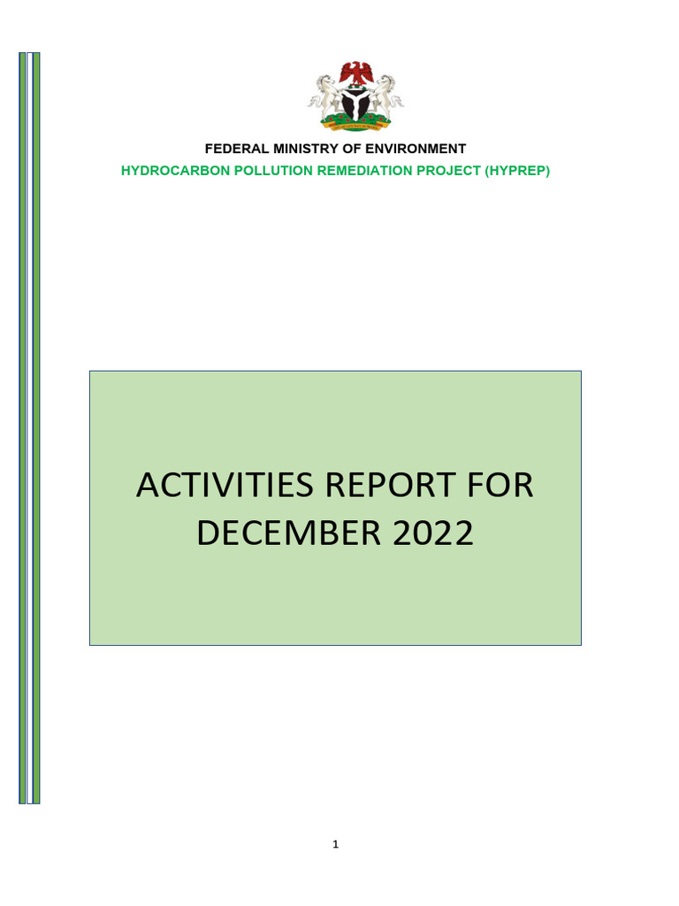 Hyprep Monthly Report Dec. 2022 | Download Free PDF | Environmental ...