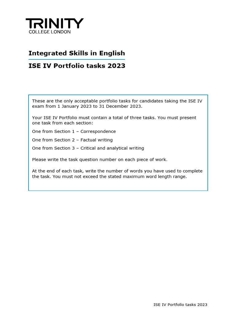 ISE IV Portfolio Tasks 2023 | PDF | Reality | Artificial Intelligence
