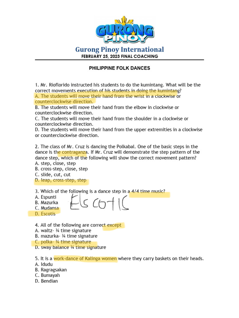 Final Coaching Philippine Folk Dances Feb 25 | PDF | Dances | Waltzes
