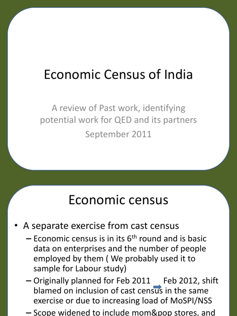 Economic Census Insights and Future Work | PDF | Social Science