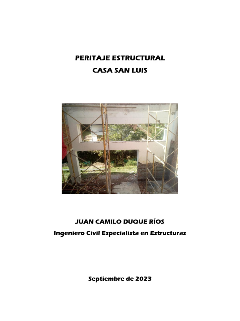 Peritaje Estructural - Casa San Luis | PDF | Fundación (Ingeniería) | Techo