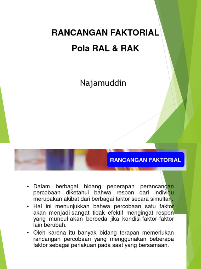 Rancangan Faktorial RAL RAK | PDF | Sains & Matematika