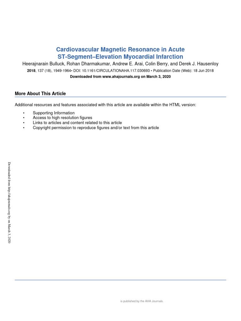 Bulluck 2018 Cardiovascular Magnetic Resonance in Acute ST-Segment ...