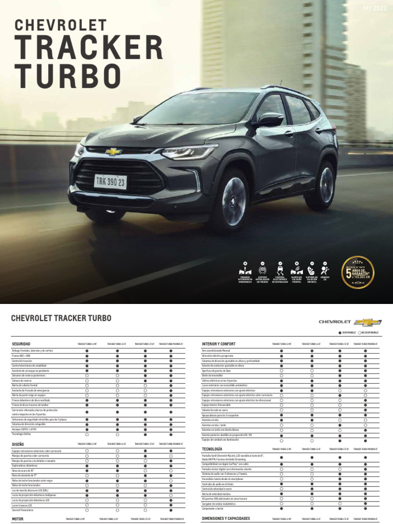 Ficha Tecnica Tracker | PDF | Airbag | Sistema de freno antibloqueo