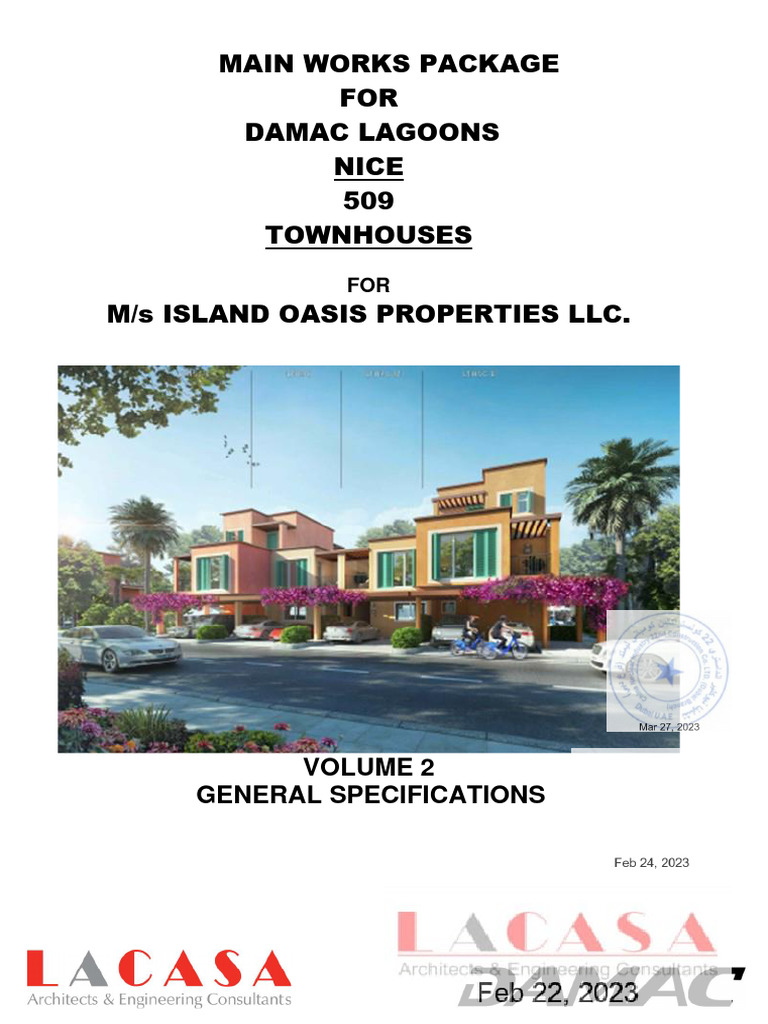 General - Specifications-509 Villas | PDF | Specification (Technical Standard) | Request For ...