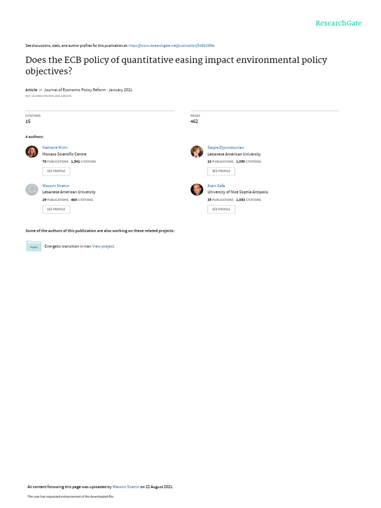 Does The ECB Policy of Quantitative Easing Impact Environmental Policy ...