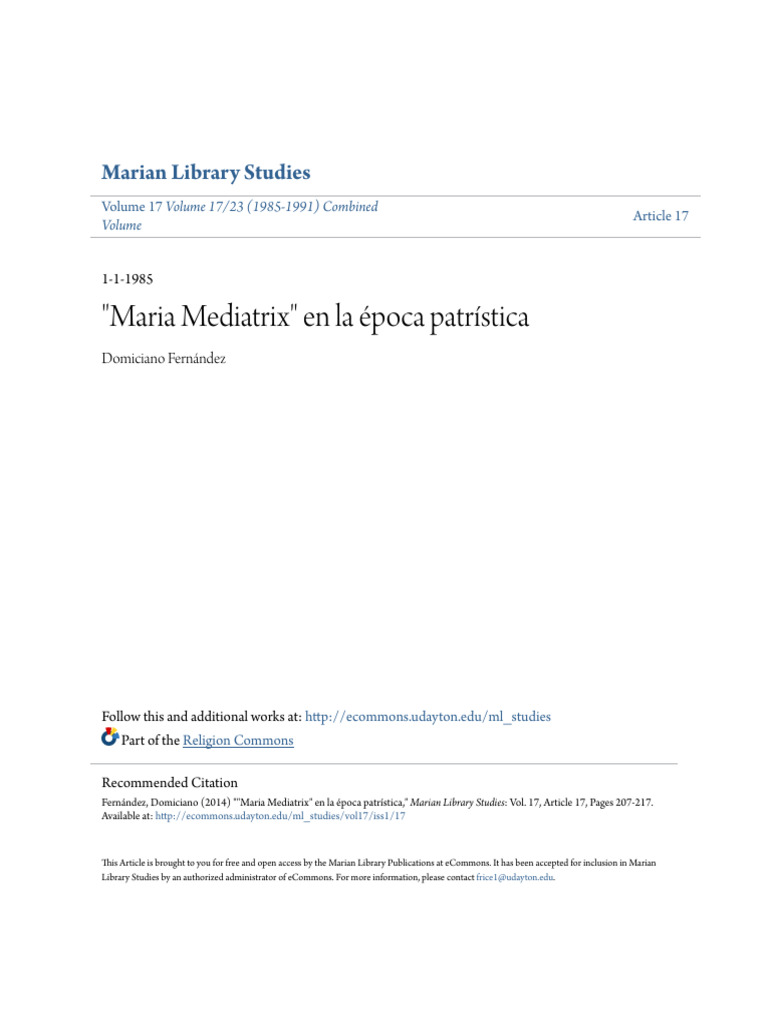 Maria Mediatrix en La Época Patrística | PDF | María, madre de Jesús ...