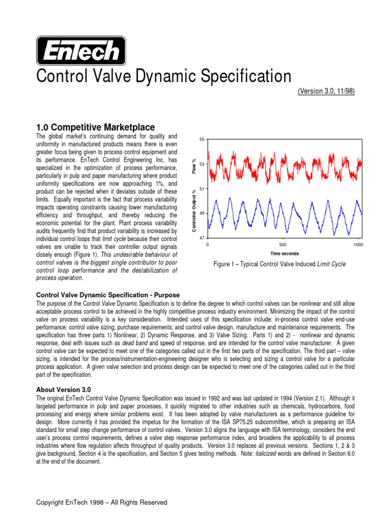 Entech Control Valve Dynamic Specification | PDF | Control Theory | Valve