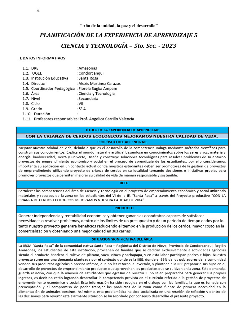 EDA N°05 de 5to Sec | PDF | Termodinámica | Aprendizaje