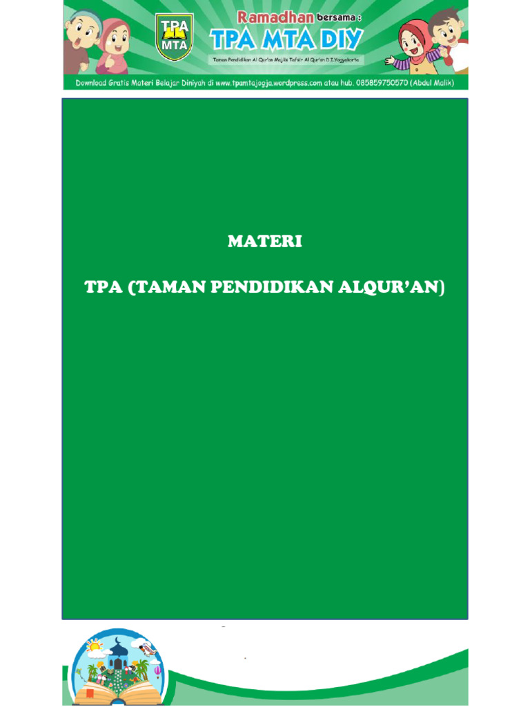 Buku Materi TPA TPQ Taman Pendidikan Al-Quran | PDF