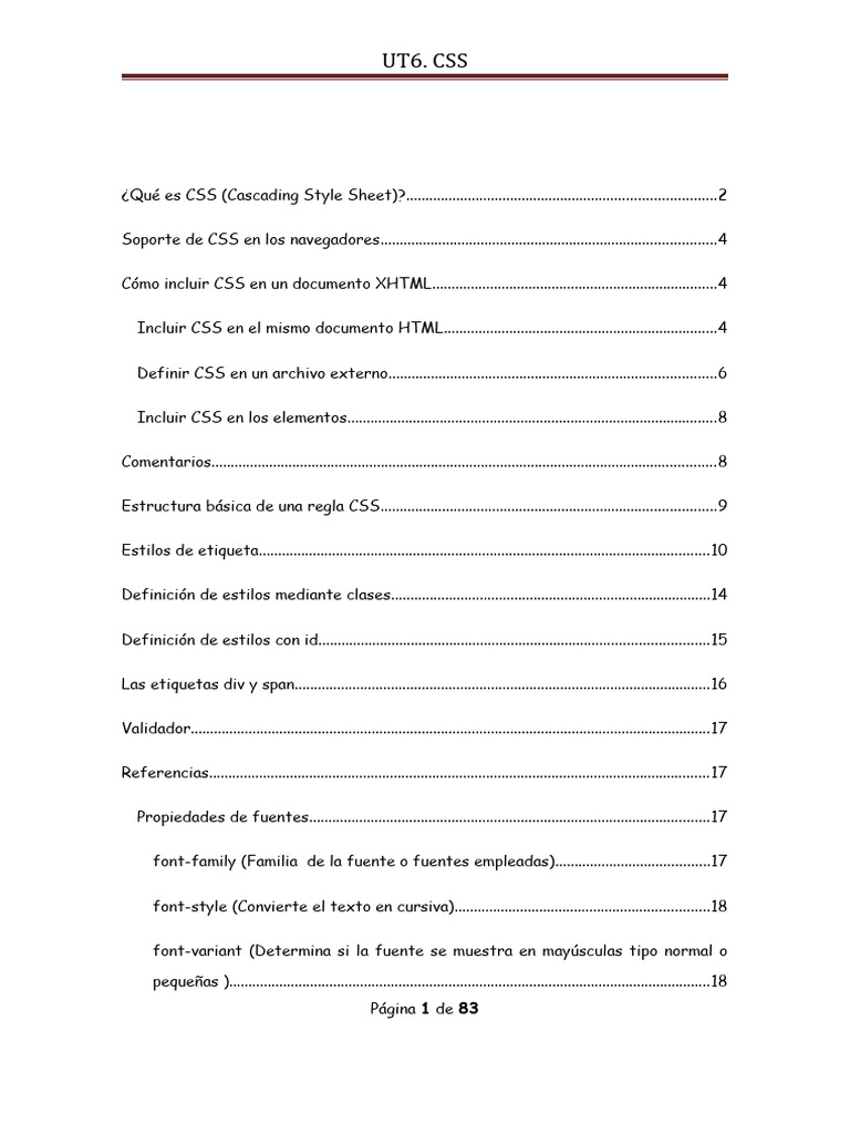UT6- CSS | PDF | HTML | Página web