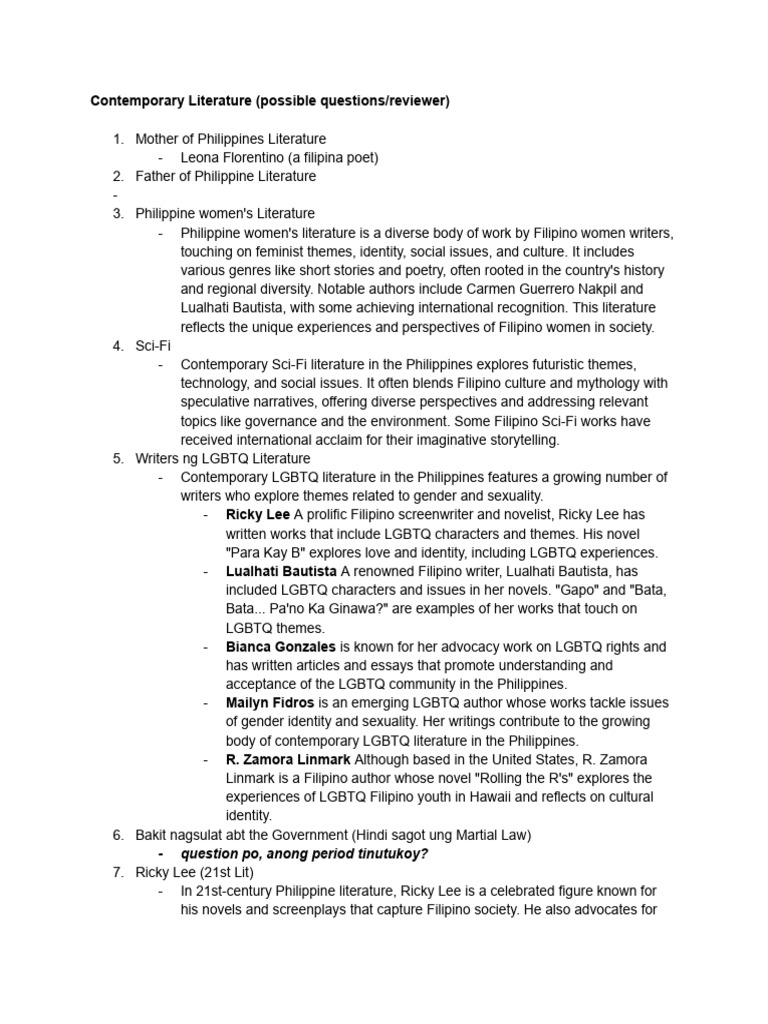 Contemporary Period | PDF | Philippines