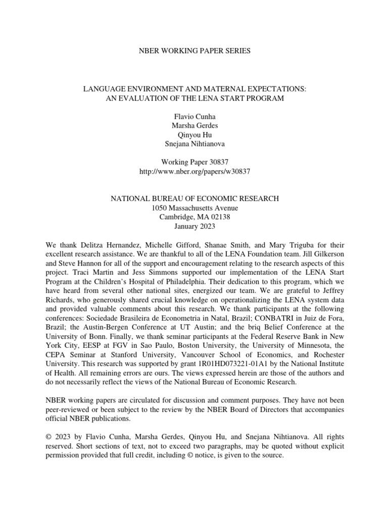 Cunha 2023 LANGUAGE ENVIRONMENT AND MATERNAL EXPECTATIONS - AN ...