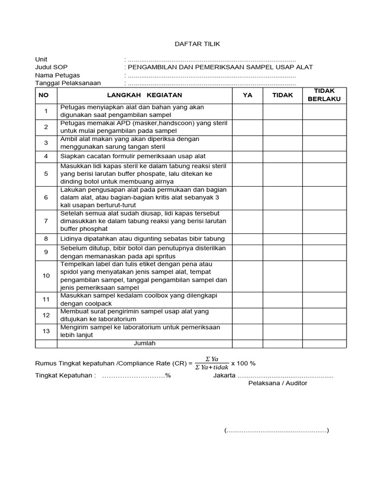 DAFTAR TILIK USAP ALAT FIXX | PDF