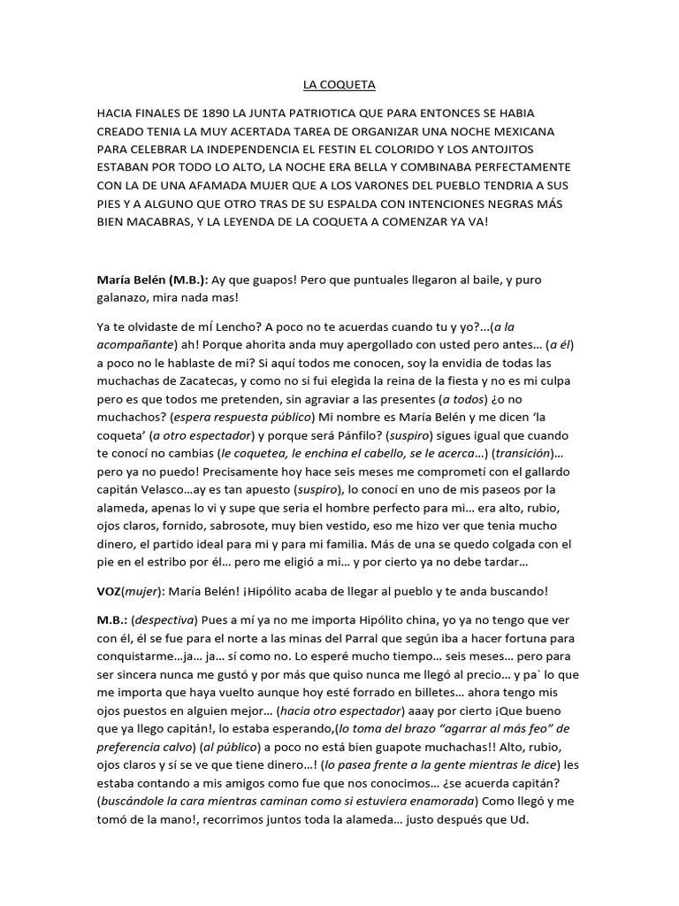 La Coqueta: Amor y Tragedia en Zacatecas | PDF | Amor