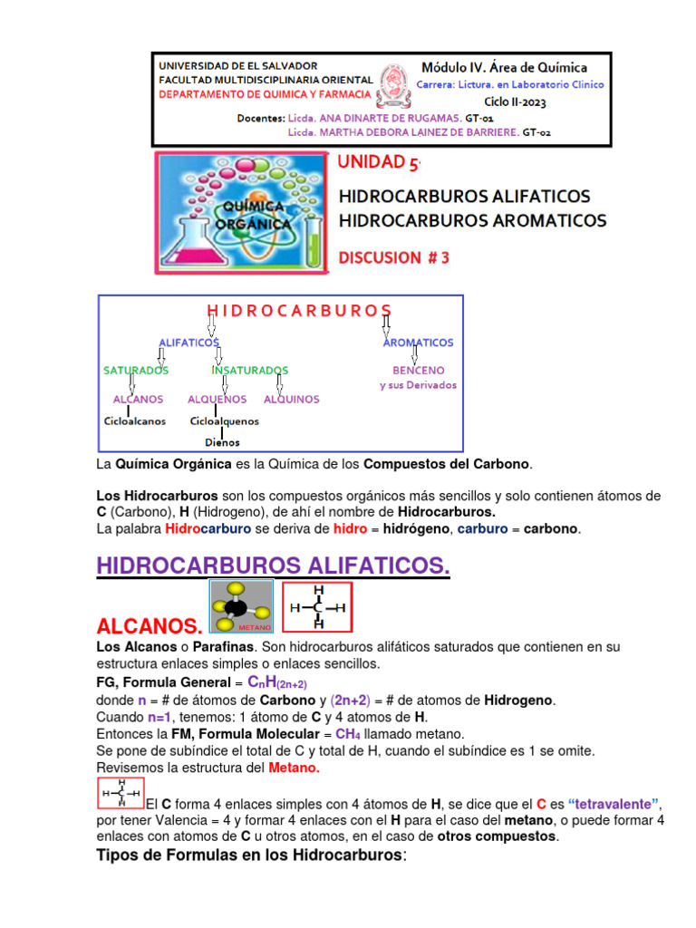 2023-Hidrocarburos Alifaticos | PDF | Alqueno | Alcano