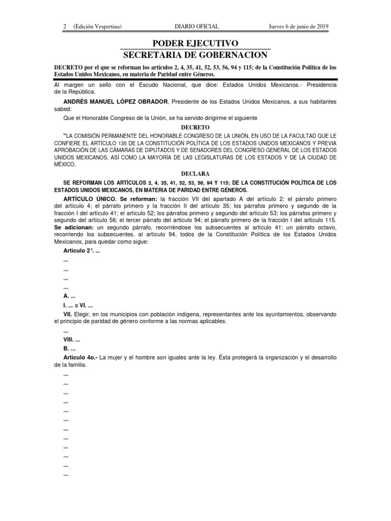 CPEUM Ref 238 06jun19 | PDF | Distrito electoral | Gobierno